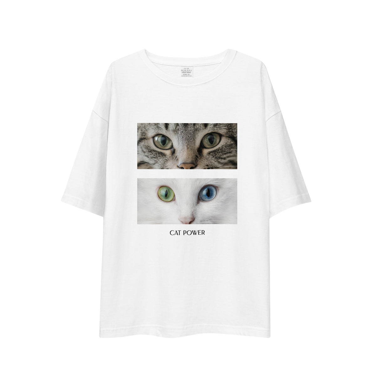 quote ユニセックス ビッグシルエット 猫のTシャツ Cat Power 動物保護プロジェクト